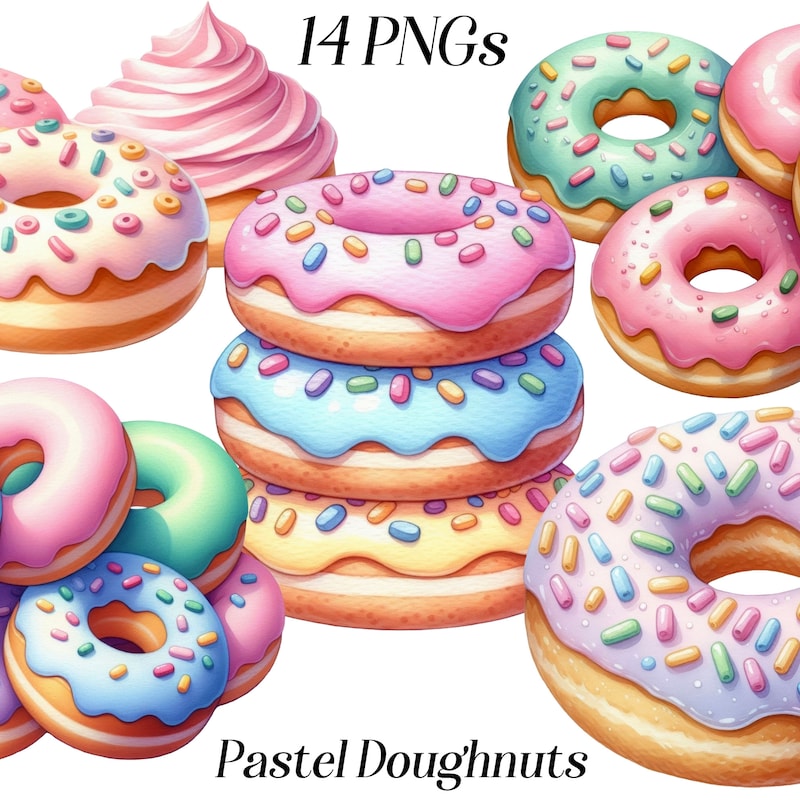 Watercolor Bakery Clipart - Etsy