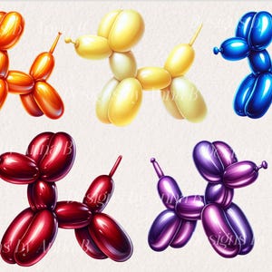 Balloon Dog Clipart, Watercolor Balloon Animal Clip Art, Png, Balloon ...