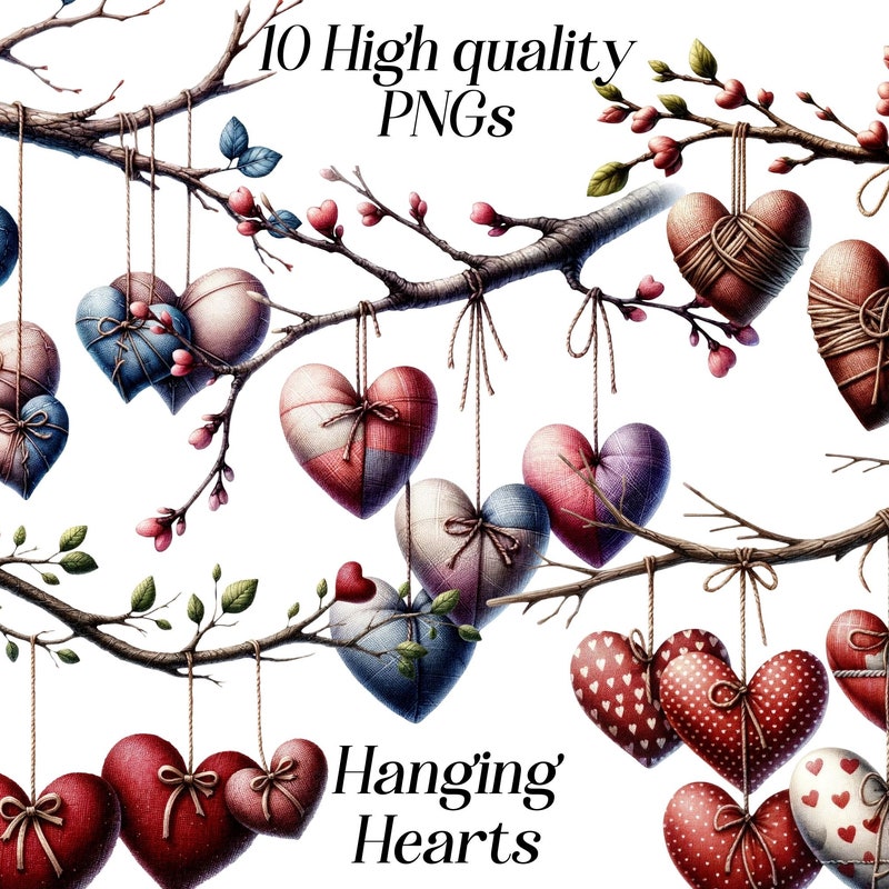 Hanging Hearts - Etsy