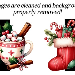 Watercolor Cute Christmas Clipart, 20 High Quality PNG Files, Xmas ...