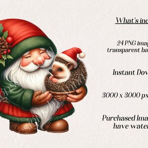 Gnome With Christmas Animals Clipart - Festive Gnome PNG, Holiday ...