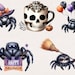 Spooky Halloween Jumping Spider Watercolor Clipart (digital Download ...