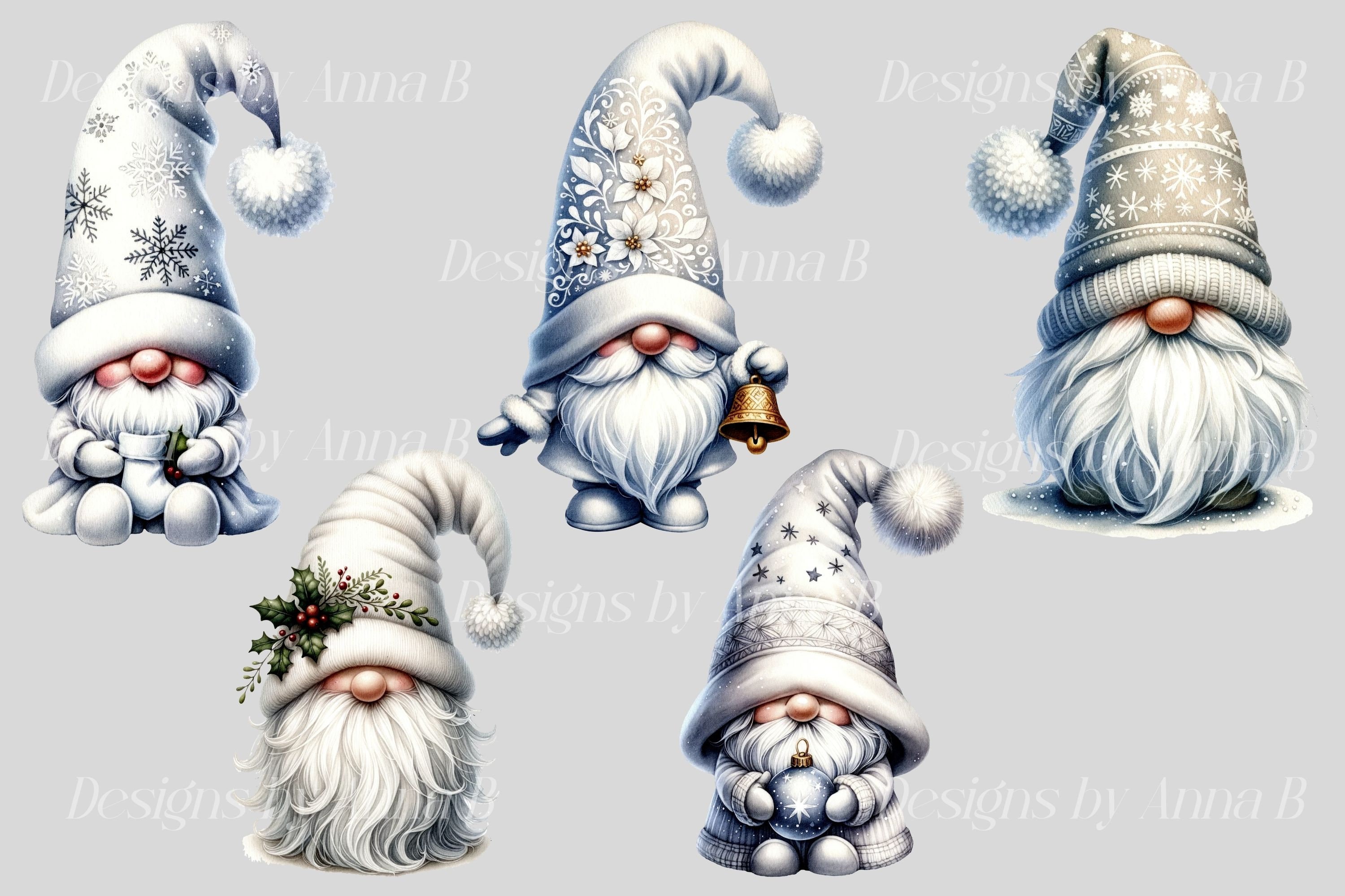 Watercolor Christmas Gnomes Clipart: Festive Winter Graphics (digital ...