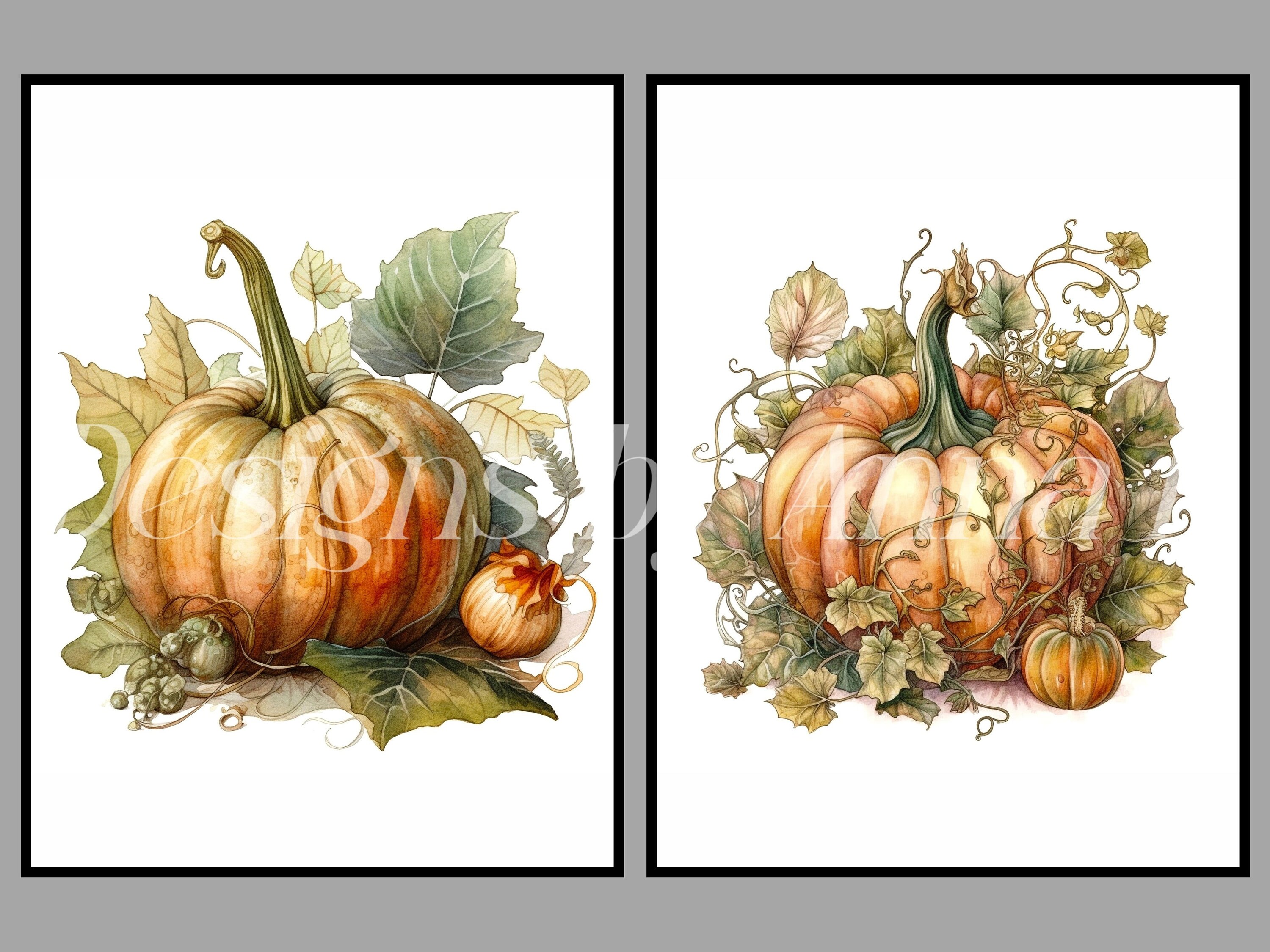 Watercolor Orange Pumpkin Clipart 10 High Quality JPEG and - Etsy