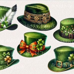 Watercolor Leprechaun Hat Clipart: St. Patrick's Day Graphics (digital ...