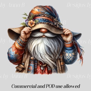 Watercolor Boho Gnome Clipart: 13 PNG Files (digital Download) - Etsy