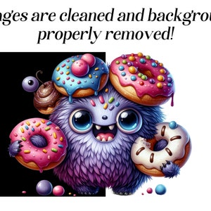 Watercolor Monsters Eating Food Clipart, 43 PNG Files, Cute Creatures ...