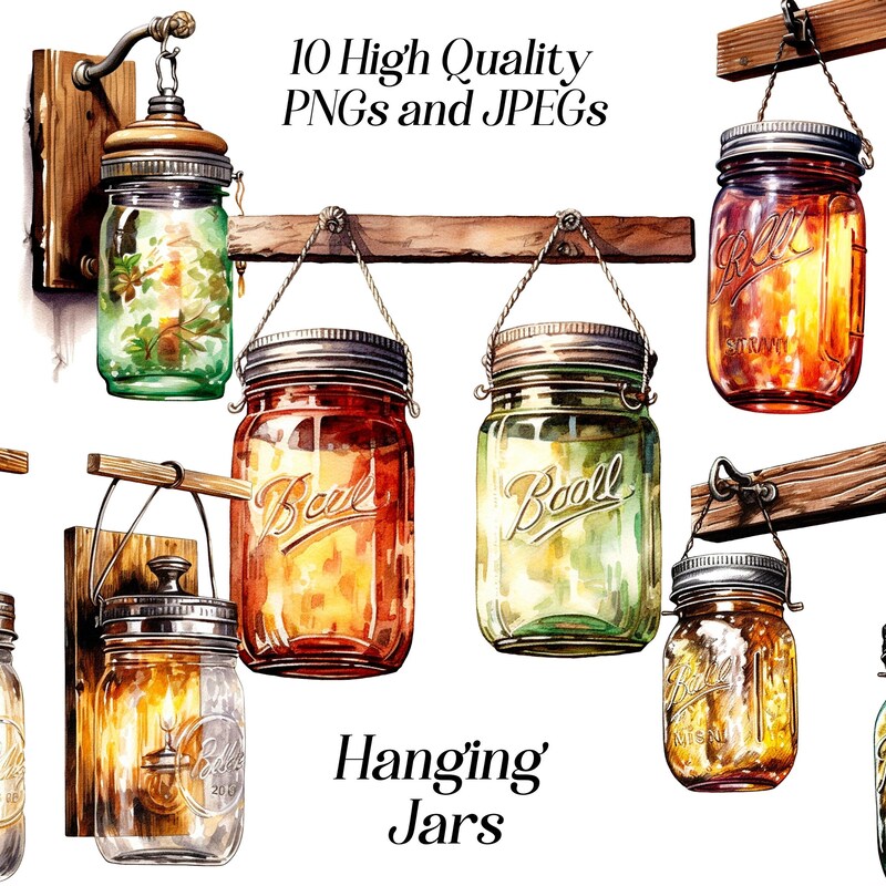 Mason Jar Clip Art - Etsy