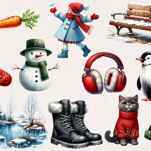 Watercolor Snowman Clipart: Festive Winter PNG (digital Download) - Etsy