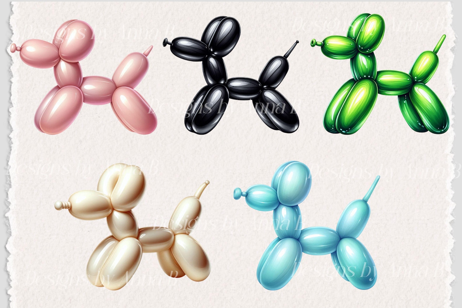 Watercolor Balloon Dog Clipart: 22 PNG Images (digital Graphics) - Etsy