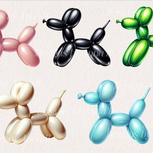 Balloon Dog Clipart, Watercolor Balloon Animal Clip Art, Png, Balloon ...