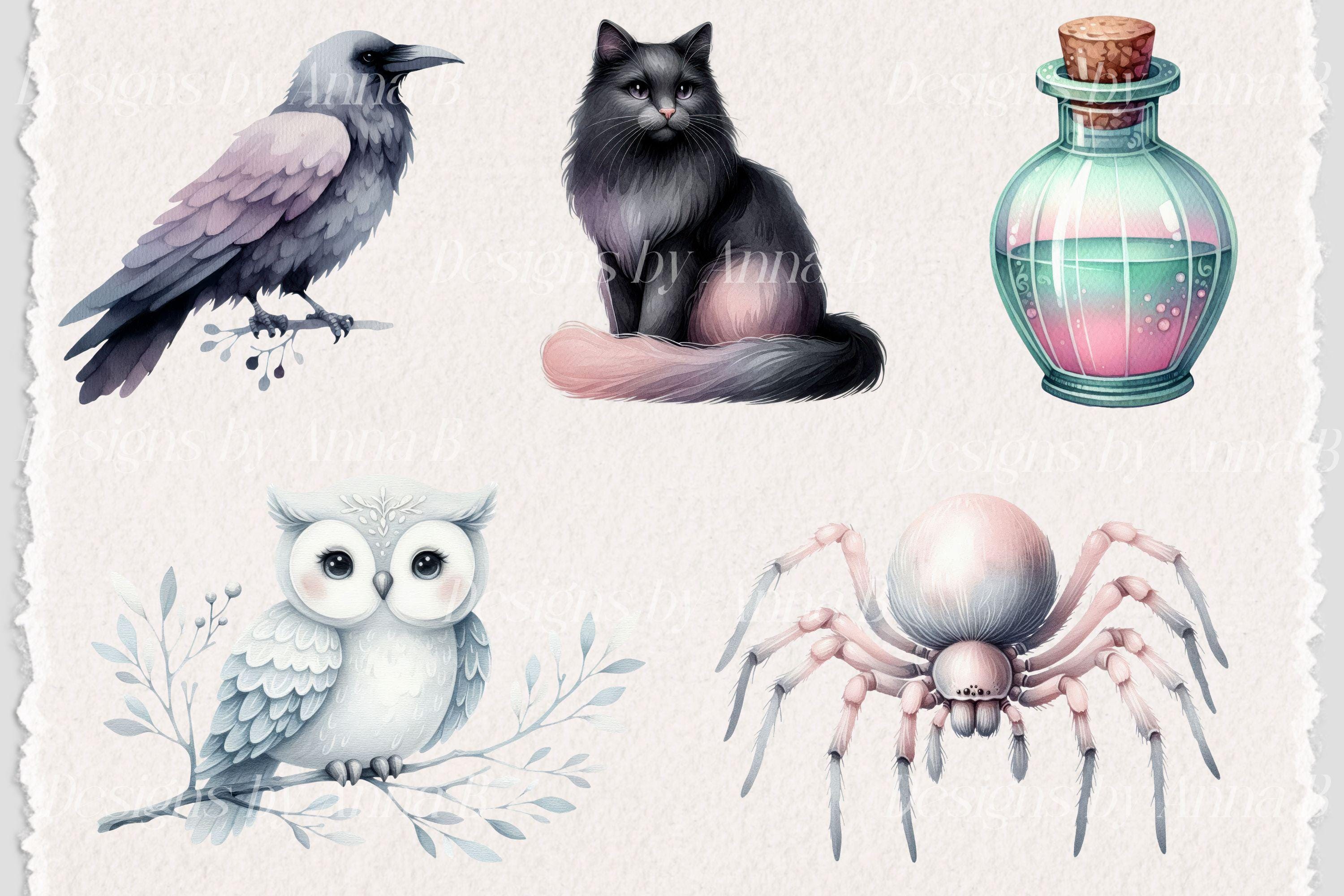 Pastel Halloween Clipart - Cute Spooky Art, Pastel Ghosts and Pumpkins ...