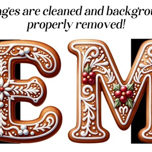 Watercolor Gingerbread Cookie Alphabet Clipart (PNG Files) - Etsy