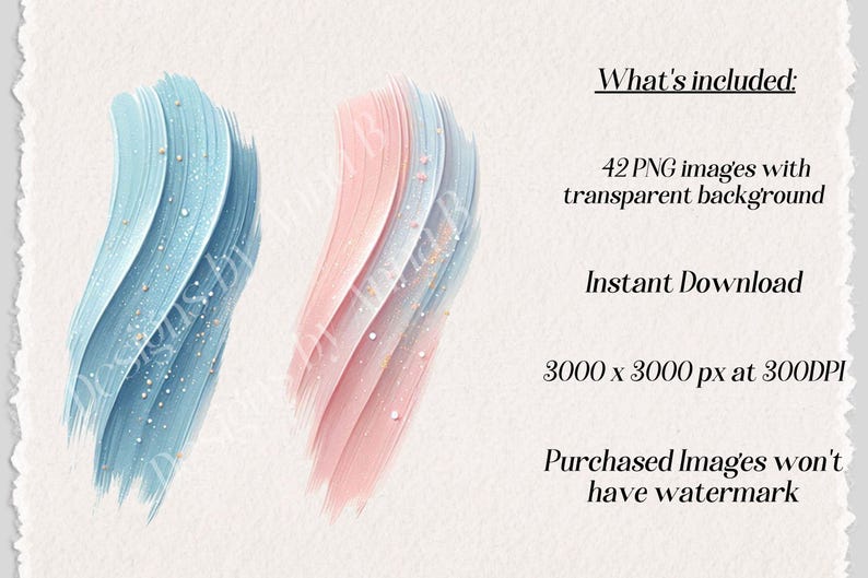 Pastel Brush Strokes Clipart: Watercolor Paint Swatches (PNG Digital ...