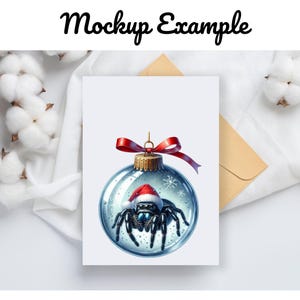 Christmas Jumping Spider Clipart: Watercolor Holiday PNG Graphics ...