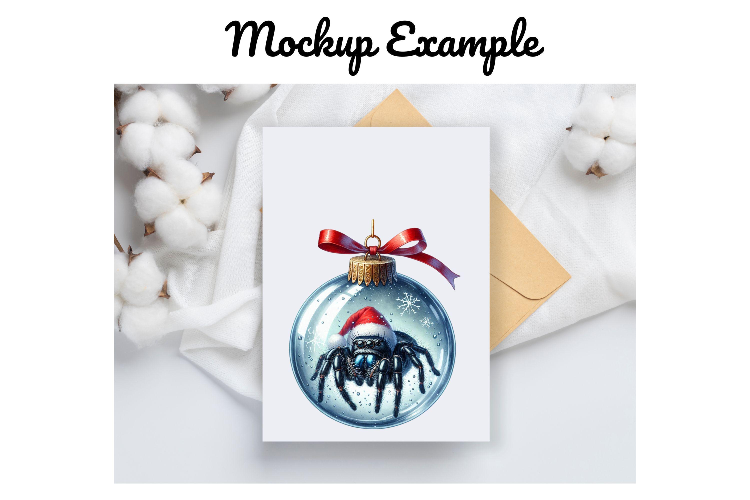 Christmas Jumping Spider Clipart: Watercolor Holiday PNG Graphics ...