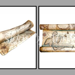 Watercolor Old Map Clipart, 10 High Quality JPEG and PNG Files, Vintage ...