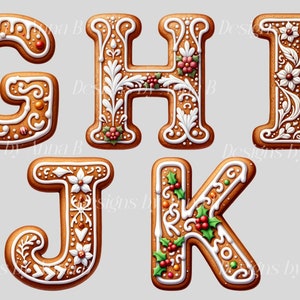 Watercolor Gingerbread Cookie Alphabet Clipart (PNG Files) - Etsy
