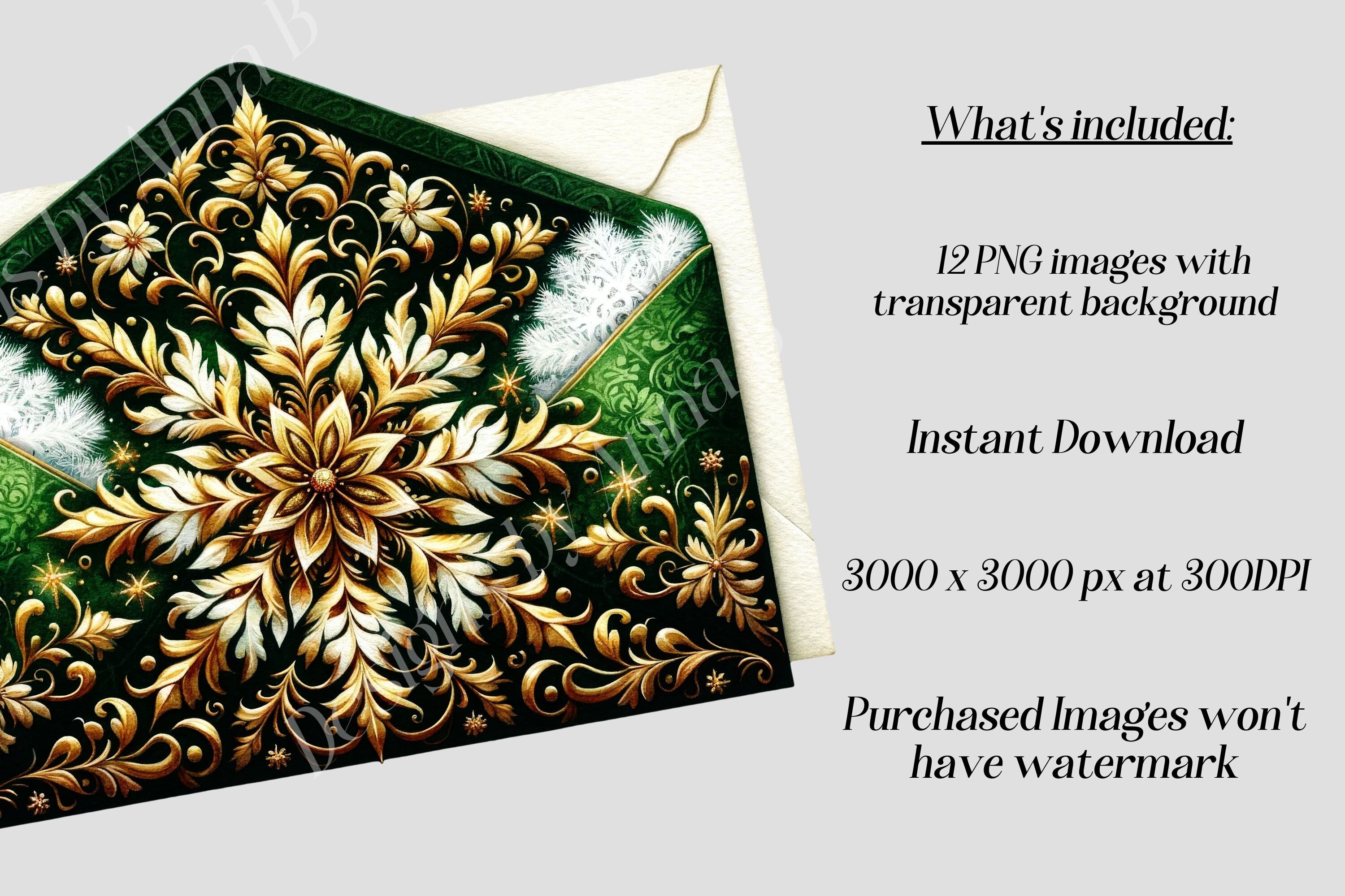 Watercolor Christmas Envelopes Clipart: Festive Holiday PNG Files - Etsy