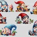 Watercolor Gnomes Eating Food Clipart, 42 PNG Files, Cute Garden Gnome ...
