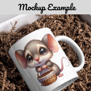 Watercolor Mouse With Basket Clipart, 12 PNG Files, Cute Mouse, Mice ...