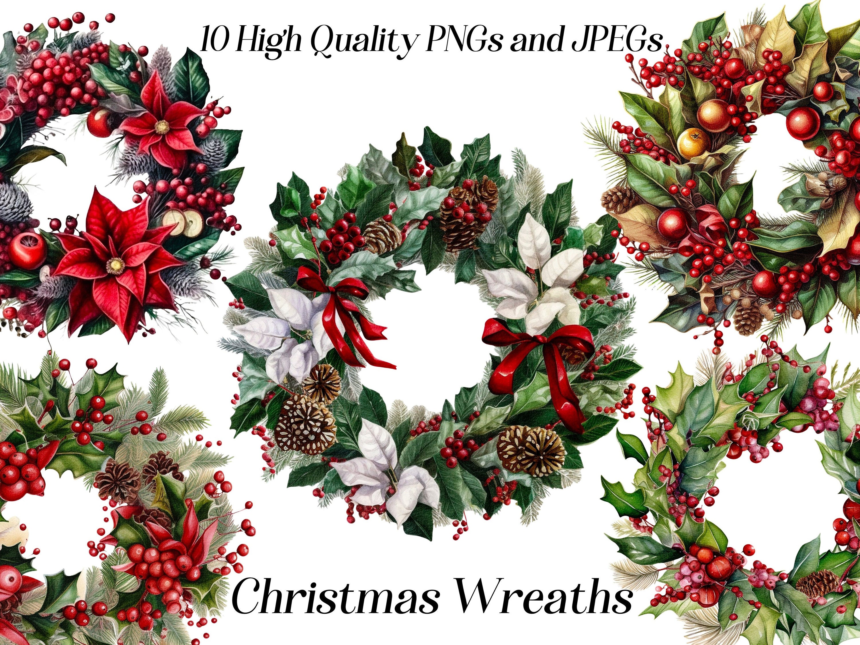 Christmas Wreaths Clip Art