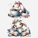 Watercolor Tired Bunny Clipart, 13 PNG Files, Exhausted, Tired Mum ...