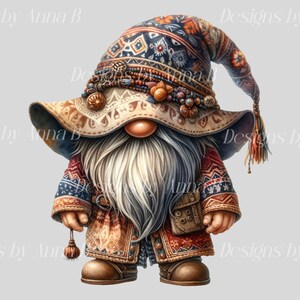 Watercolor Boho Gnome Clipart: 13 PNG Files (digital Download) - Etsy
