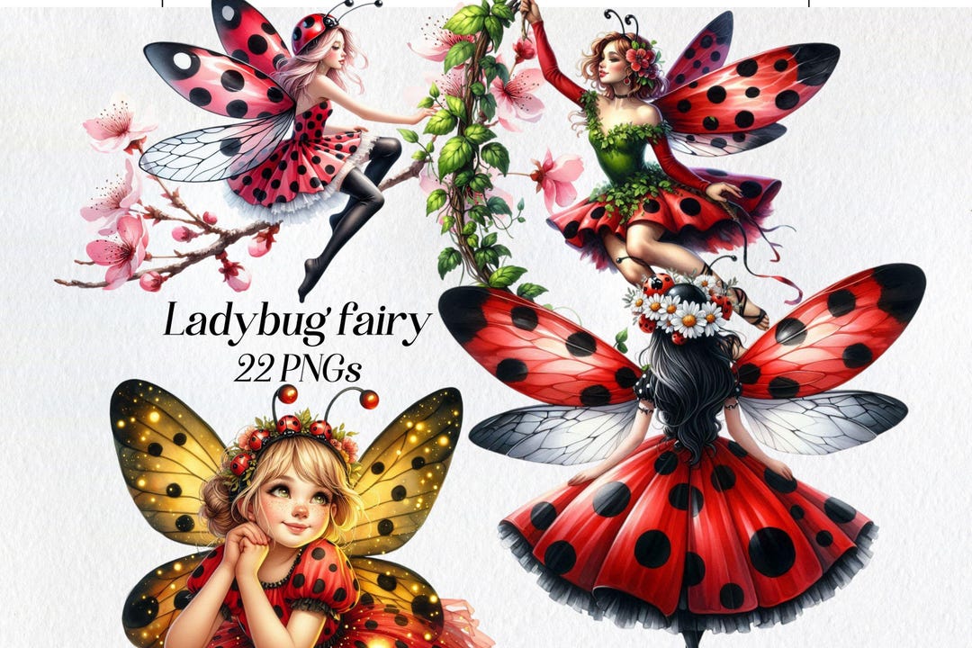 Ladybug Fairy Clipart, Fantasy Clipart, Fairy Png, Magical Fairy ...