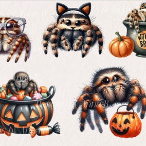 Spooky Halloween Jumping Spider Clipart, Cute Spider, Spider ...