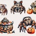 Spooky Halloween Jumping Spider Watercolor Clipart (digital Download ...