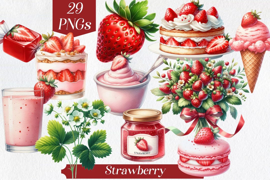 Strawberry Clipart, Fruit Png, Summer Clipart, Food Clipart, Berry ...
