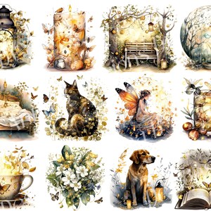 Watercolor Enchanted Forest Clipart: Magic Fantasy Pngs (digital ...