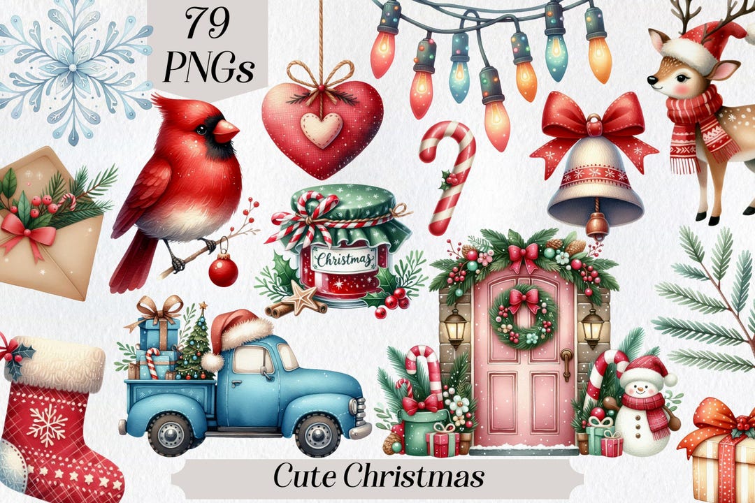 Cute Christmas Clipart, Festive Season, Winter Holidays, Cute Clip Art ...