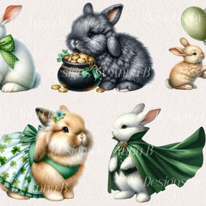 St Patricks Day Bunny Clipart, Irish Holiday PNG (digital Download) - Etsy