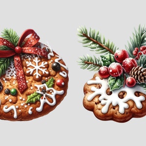 Watercolor Christmas Cookie Clipart, 10 High Quality PNG Files ...