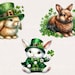 St Patricks Day Bunny Clipart, Irish Holiday PNG (digital Download) - Etsy