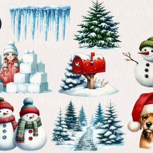 Watercolor Snowman Clipart: Festive Winter PNG (digital Download) - Etsy