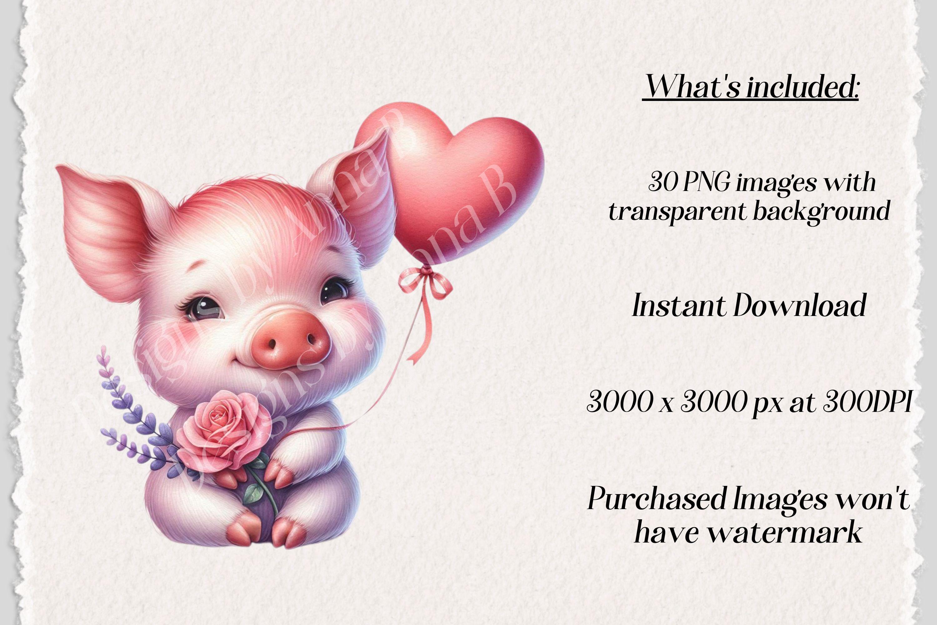 Piglet Clipart, Cute Pig Clip Art, Watercolor Piglet Png, Piglet ...