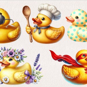 Rubber Duck Clipart – Yellow Duck PNG Set, Nursery Art (digital ...