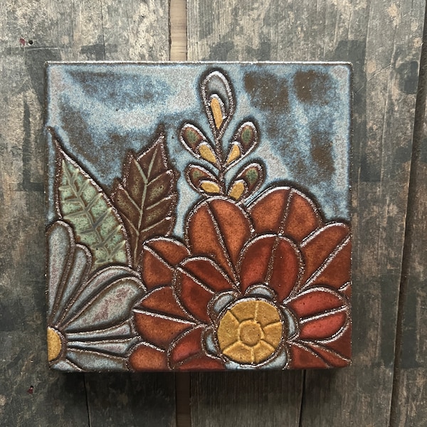 Floral Ceramic Tile - Etsy