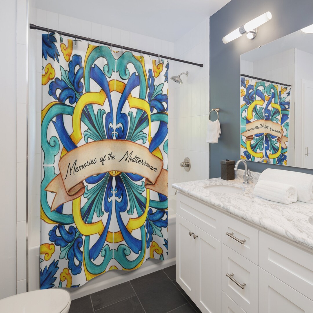 Memories of the Mediterranean Shower Curtain Bathroom Decor Italian ...