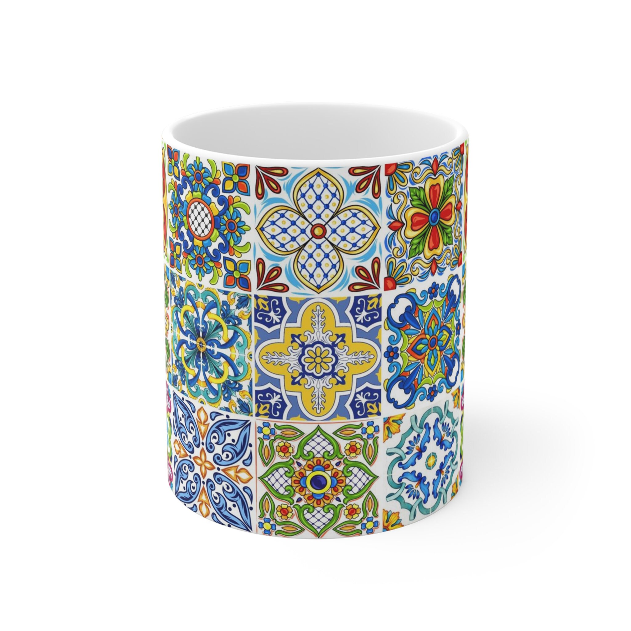 Italian Inspired Ceramic Mug, Sicilian Spanish Ceramic Cups, Italian ...