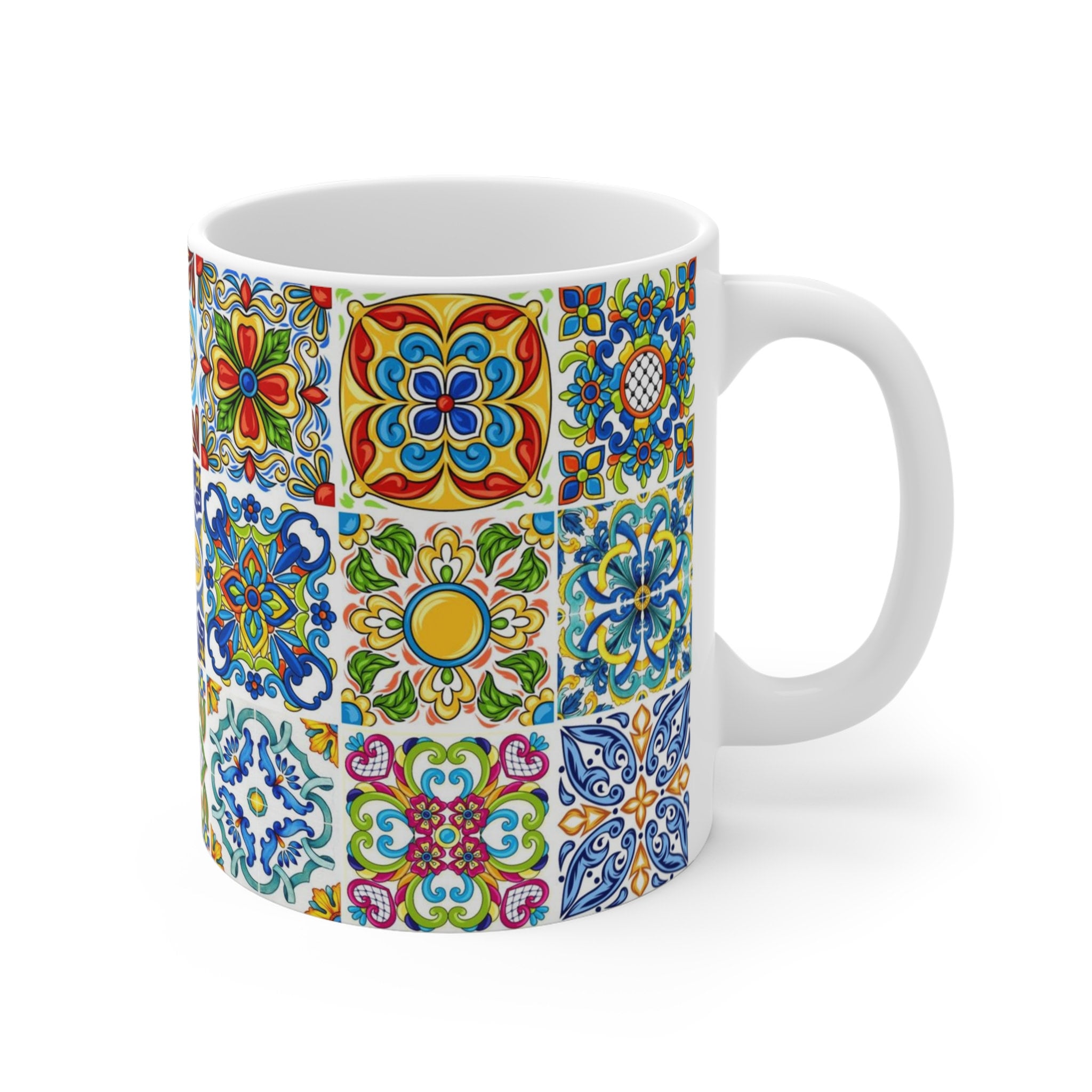 Italian Inspired Ceramic Mug, Sicilian Spanish Ceramic Cups, Italian ...
