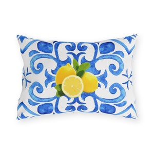 Outdoor Pillows, Sicilian, Mediterranean Decor, Outdoor Decor, Blue and ...