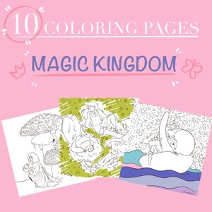 Magic Kingdom Coloring Page Printable Adult Kids Cute Magic Fairy ...