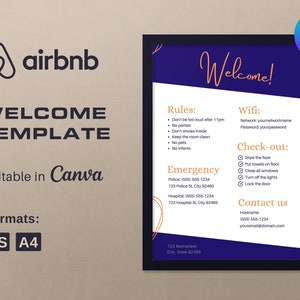 VRBO Welcome Sign Editable and Printable Canva Template. VRBO Template ...