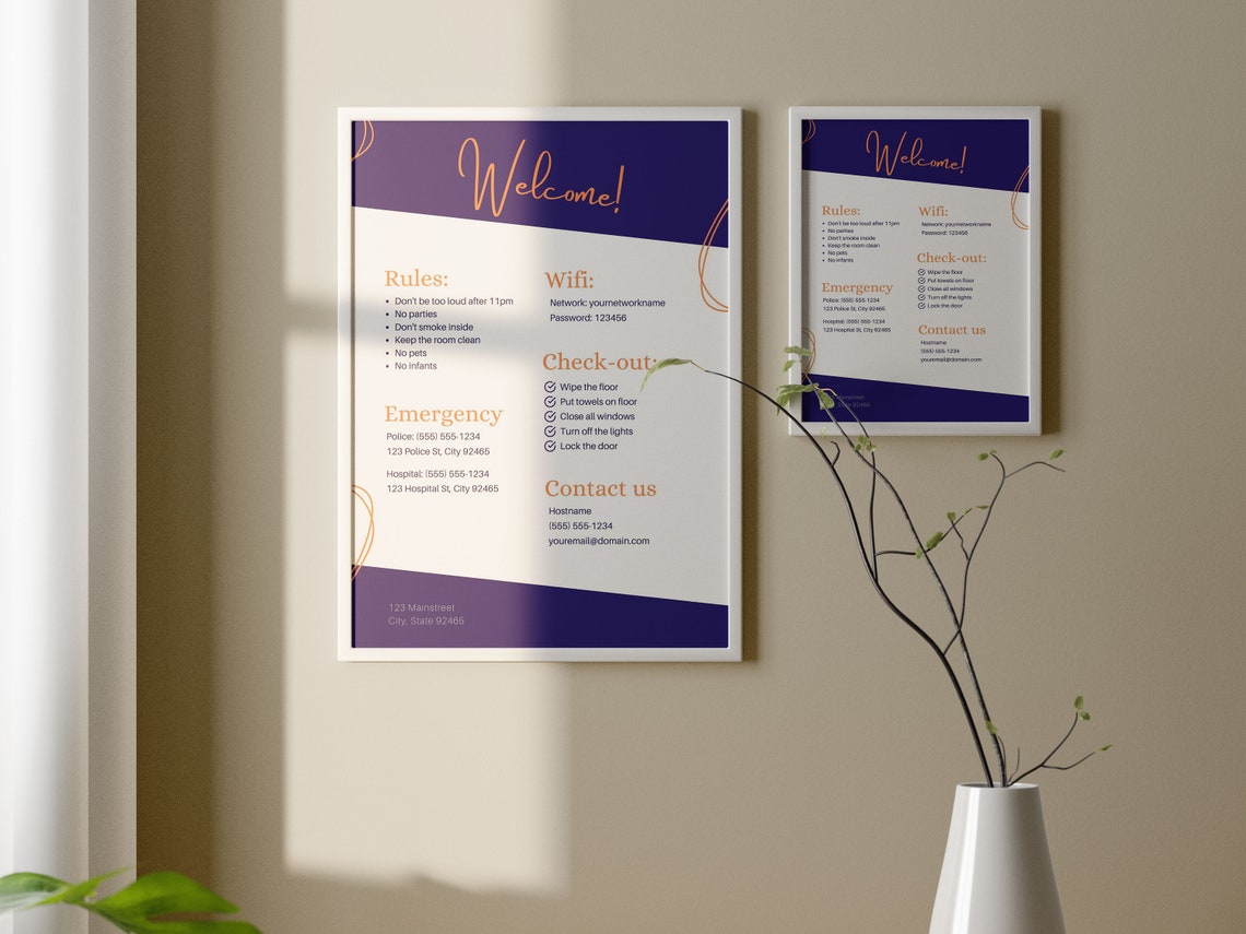 VRBO Welcome Sign Editable and Printable Canva Template. VRBO Template ...