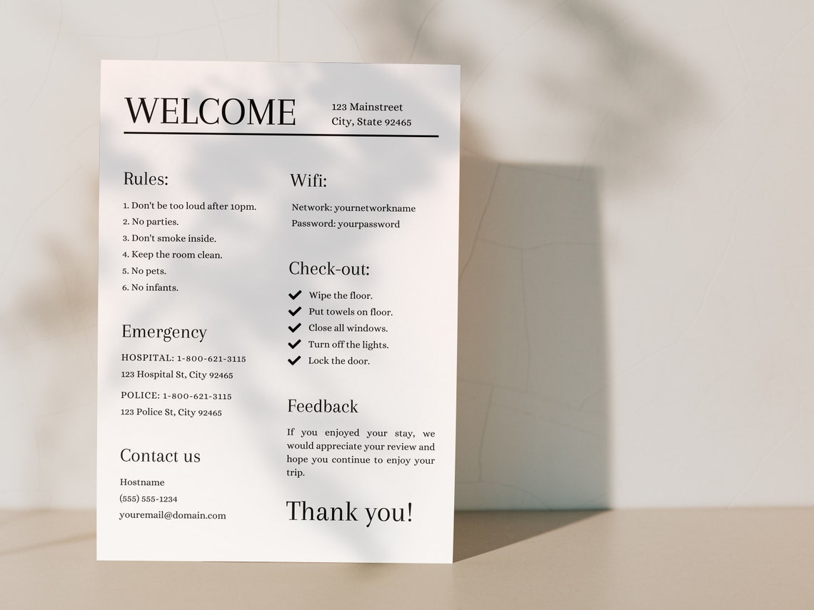VRBO Welcome Sign Editable and Printable Canva Template. VRBO Template ...