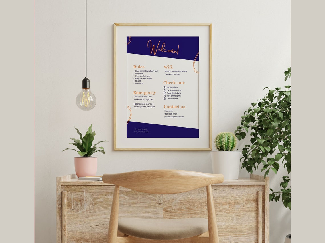 VRBO Welcome Sign Editable and Printable Canva Template. VRBO Template ...